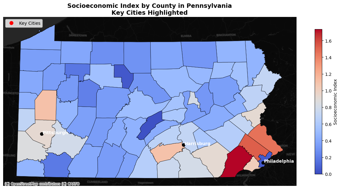 Exploratory Spatial Data Analysis – Addressing Disparities Across Pennsylvania Counties